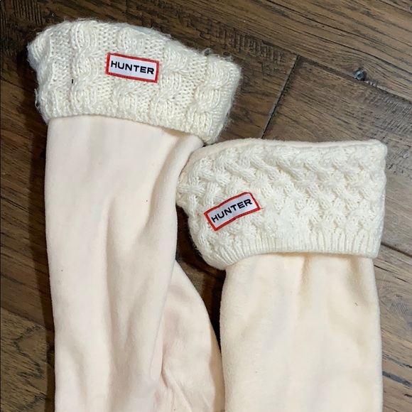 Hunter | Accessories | Hunter Cable Knit Welly Boot Socks Womens Medium ...
